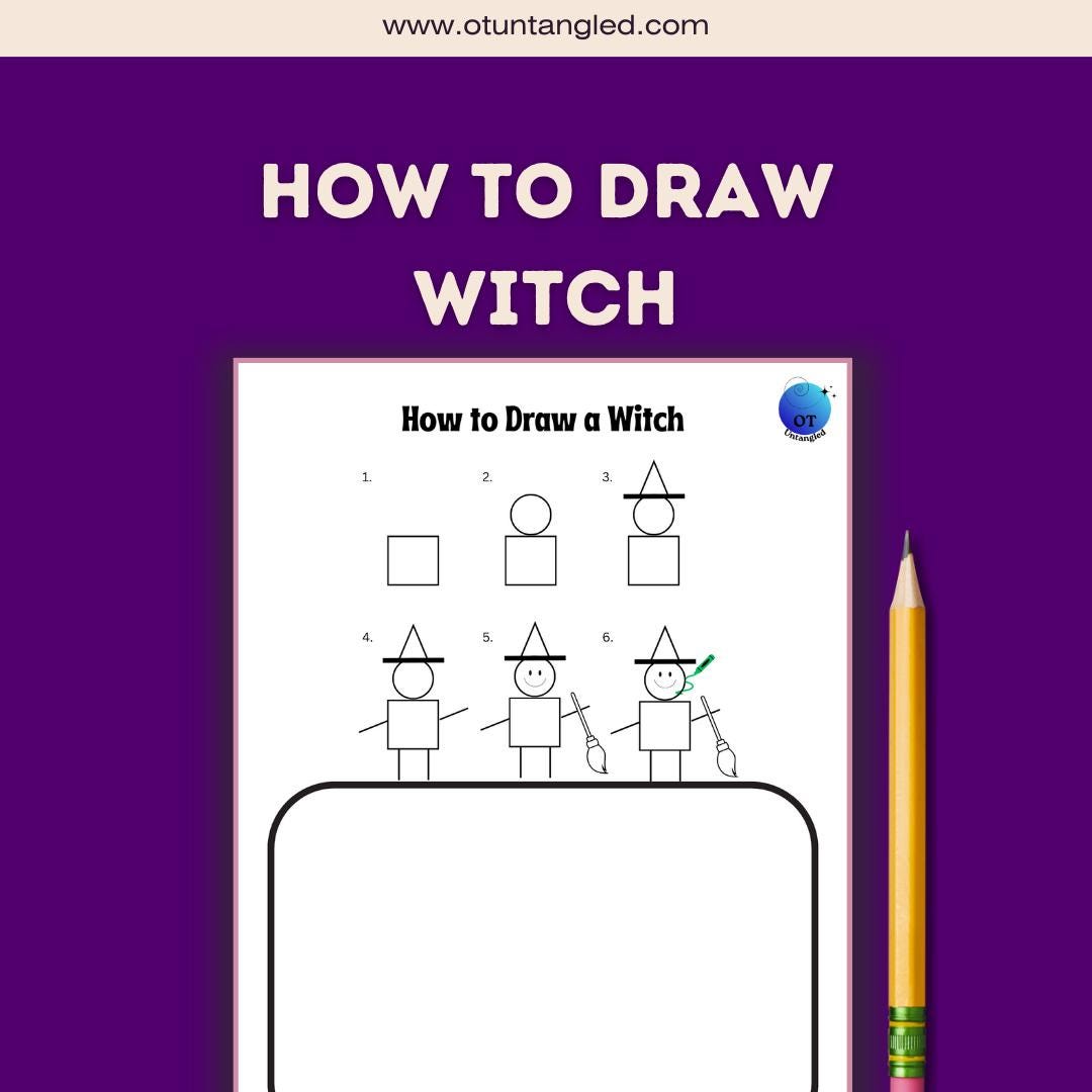 How to Draw a Halloween Witch - Etsy