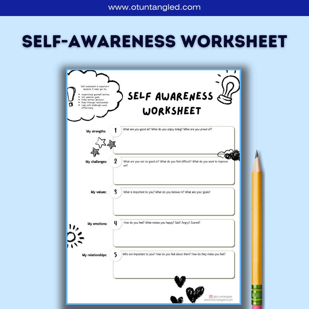 Self-awareness Worksheet - Etsy
