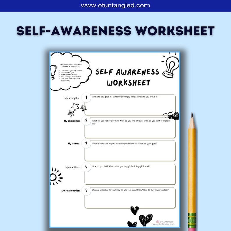 Self-awareness Worksheet - Etsy