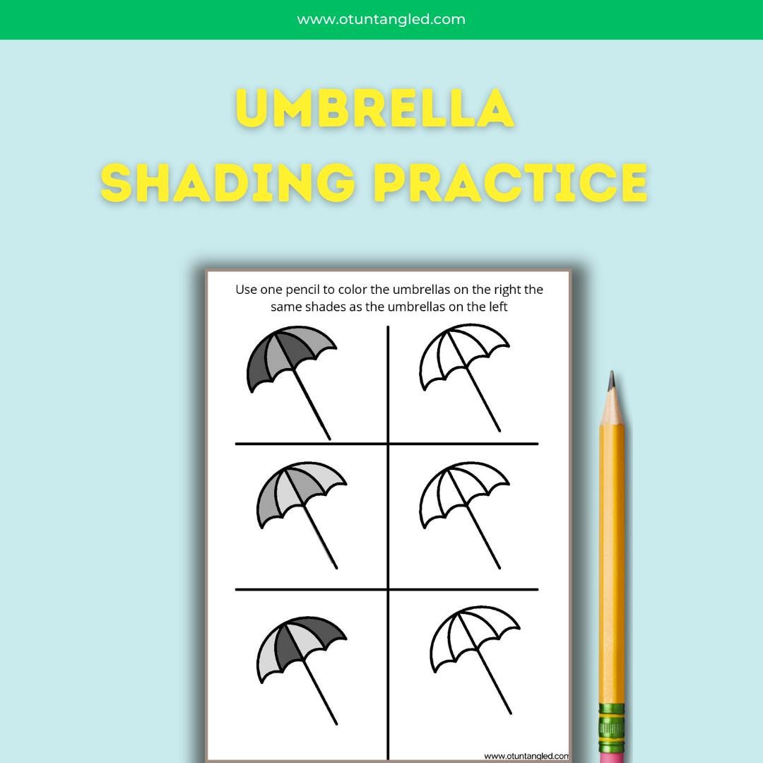 Umbrella Shading Practice Worksheet - Etsy