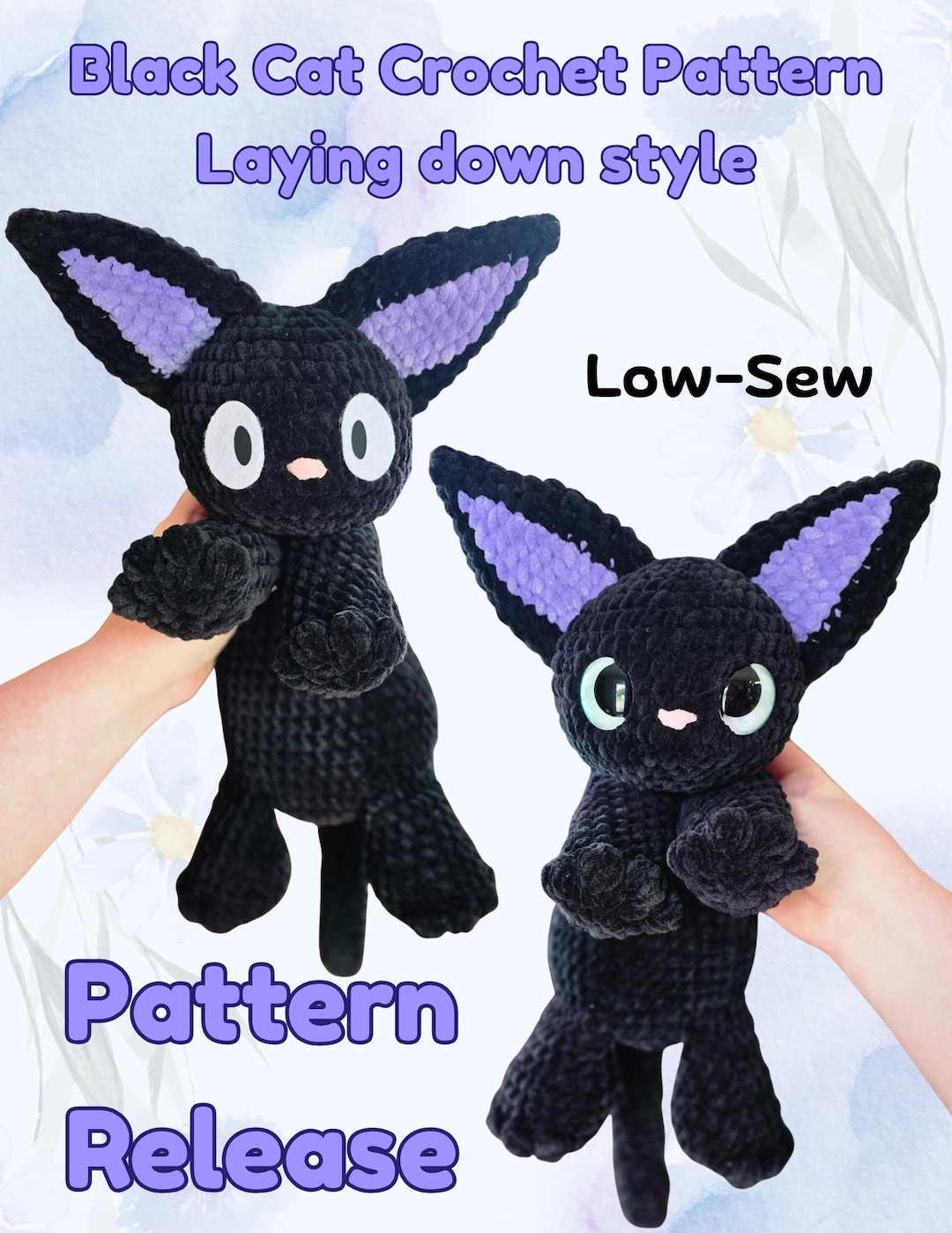 Jiji Laying Down Crochet Pattern - Low Sew (PDF Download) - Etsy