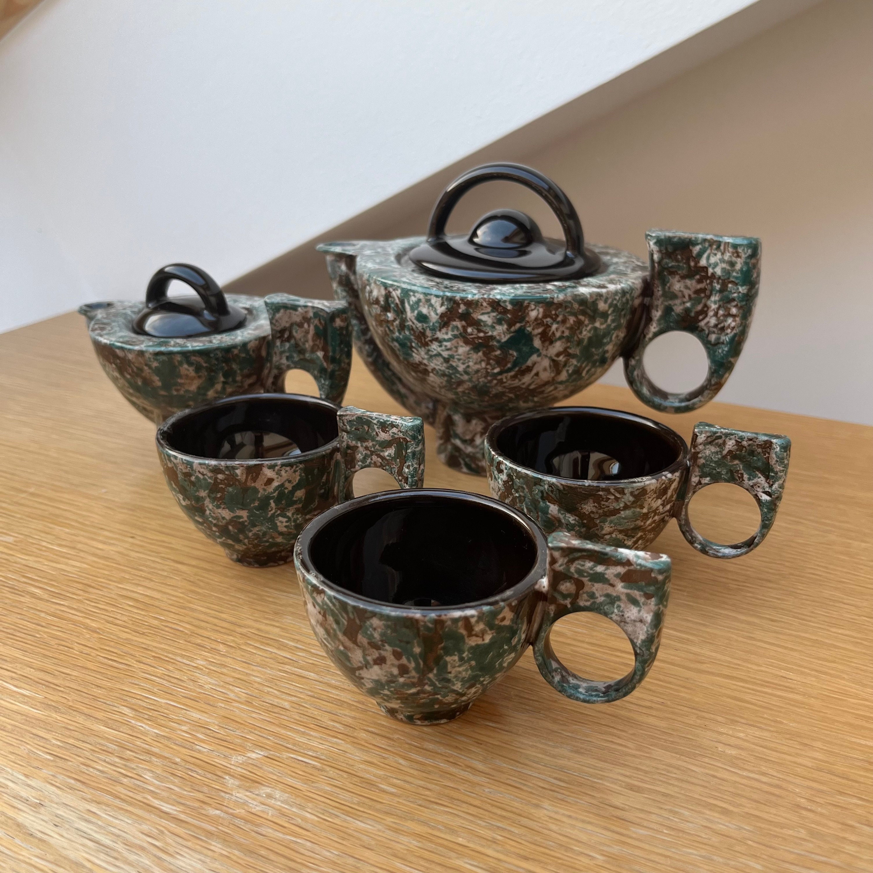 Coffee Set Hand Crafted Lithuania Brutalist Ceramic - Etsy