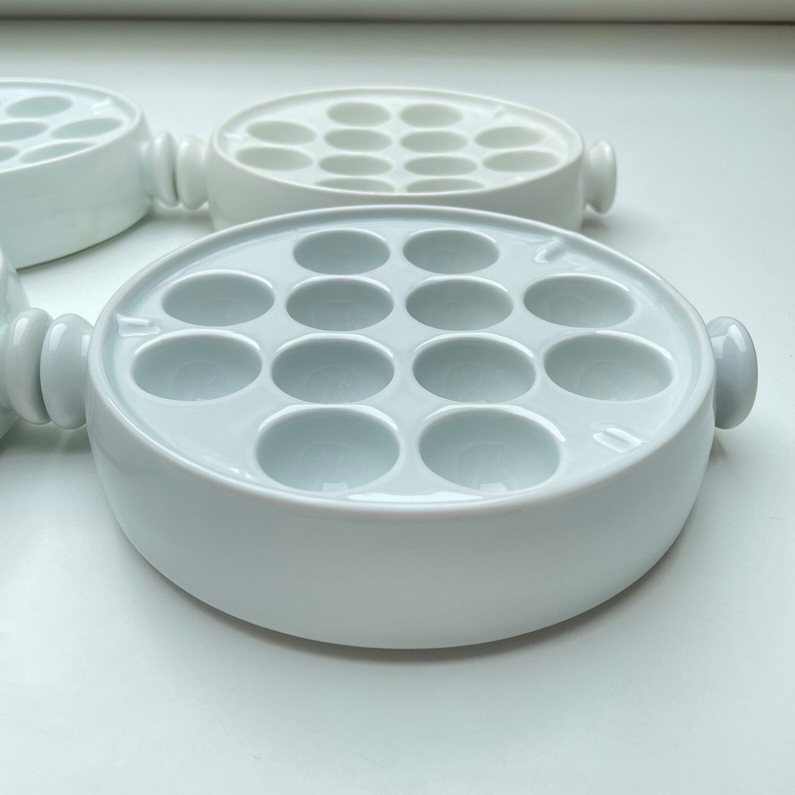 Set of Four Plates for Snails Escargot Aplico France Porcelain - Etsy