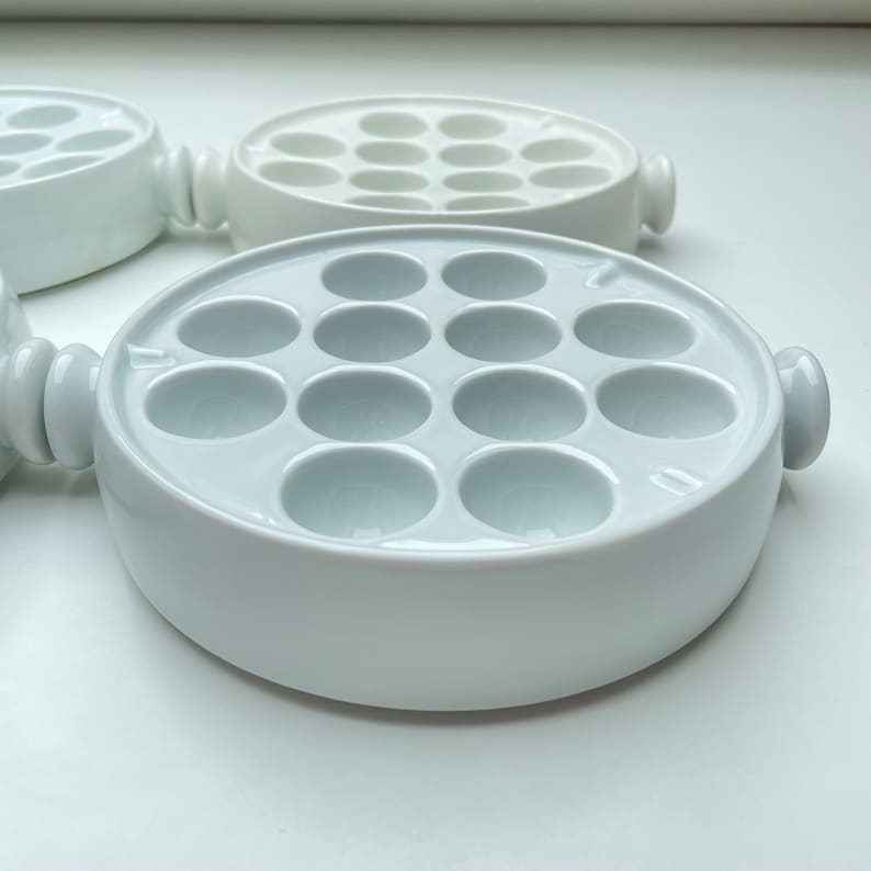 Set of Four Plates for Snails Escargot Aplico France Porcelain - Etsy