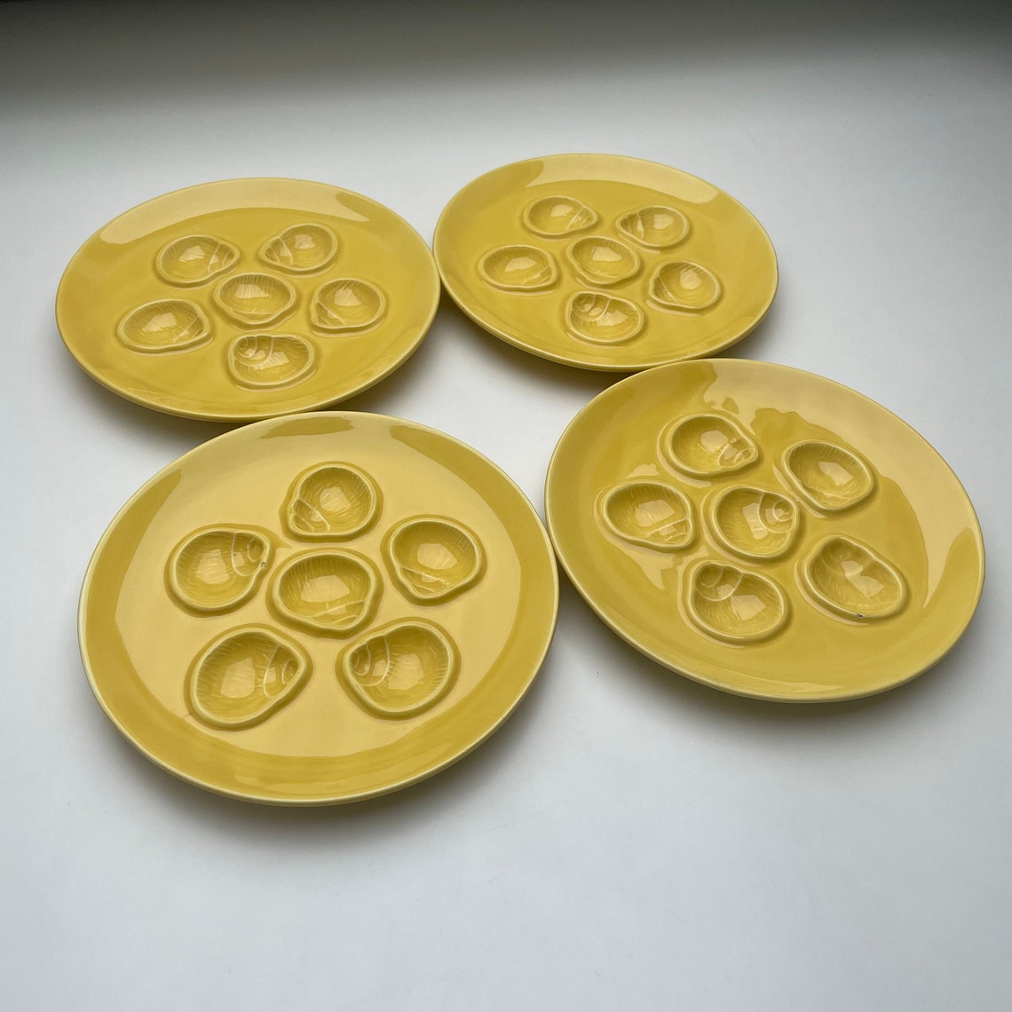 Escargot Plates France Yellow Ceramic - Etsy