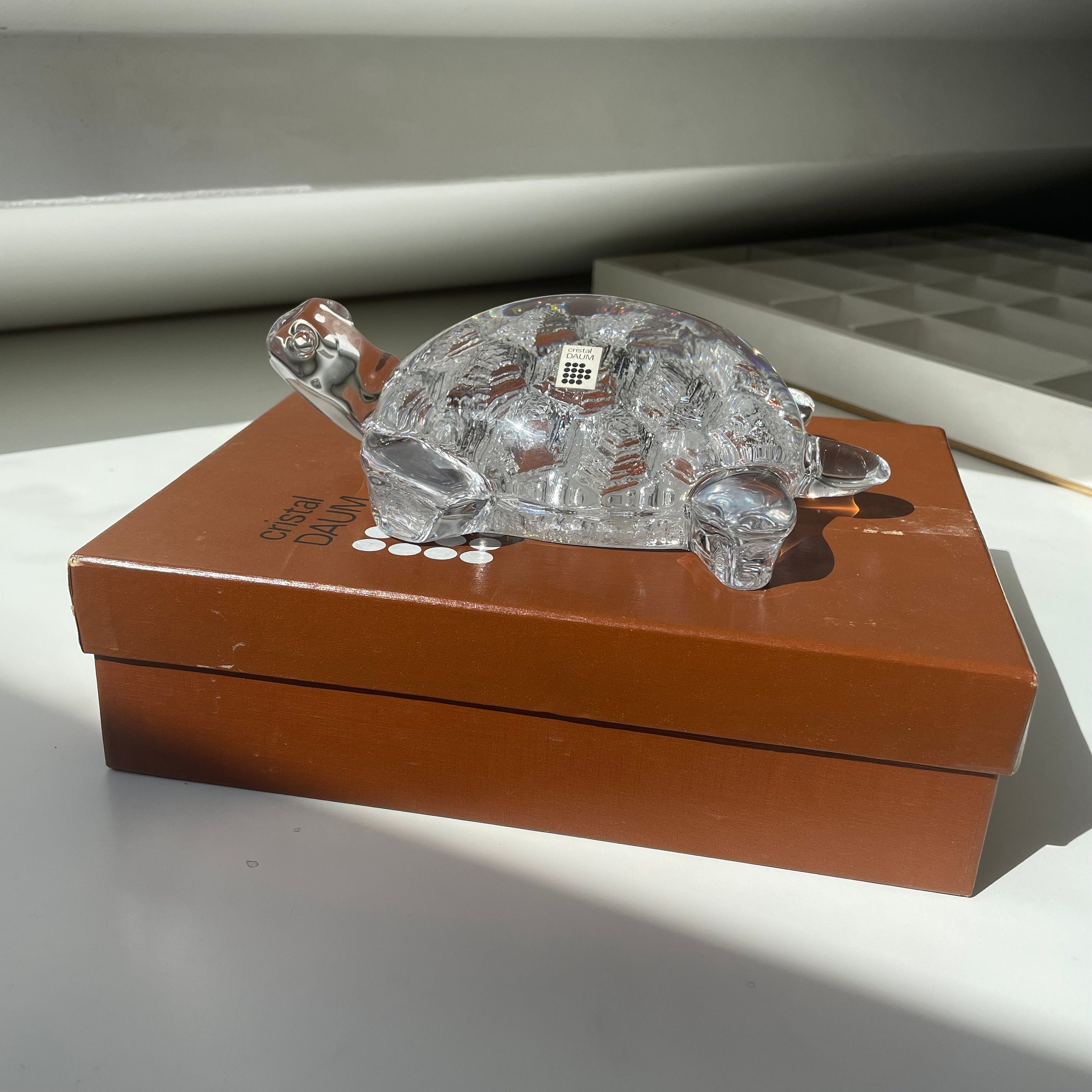 Large Figurine Turtle Daum France Glass Original Box - Etsy