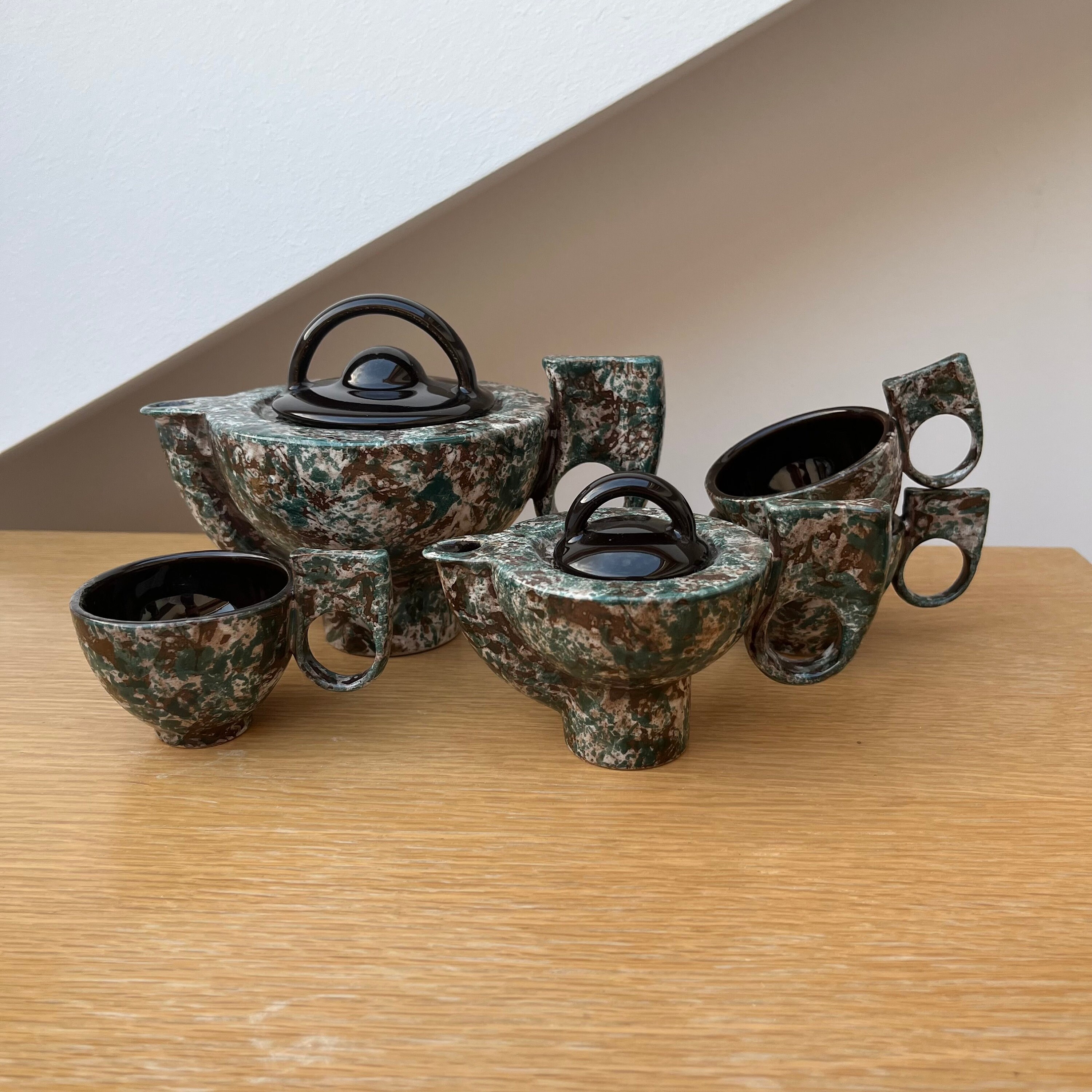 Coffee Set Hand Crafted Lithuania Brutalist Ceramic - Etsy