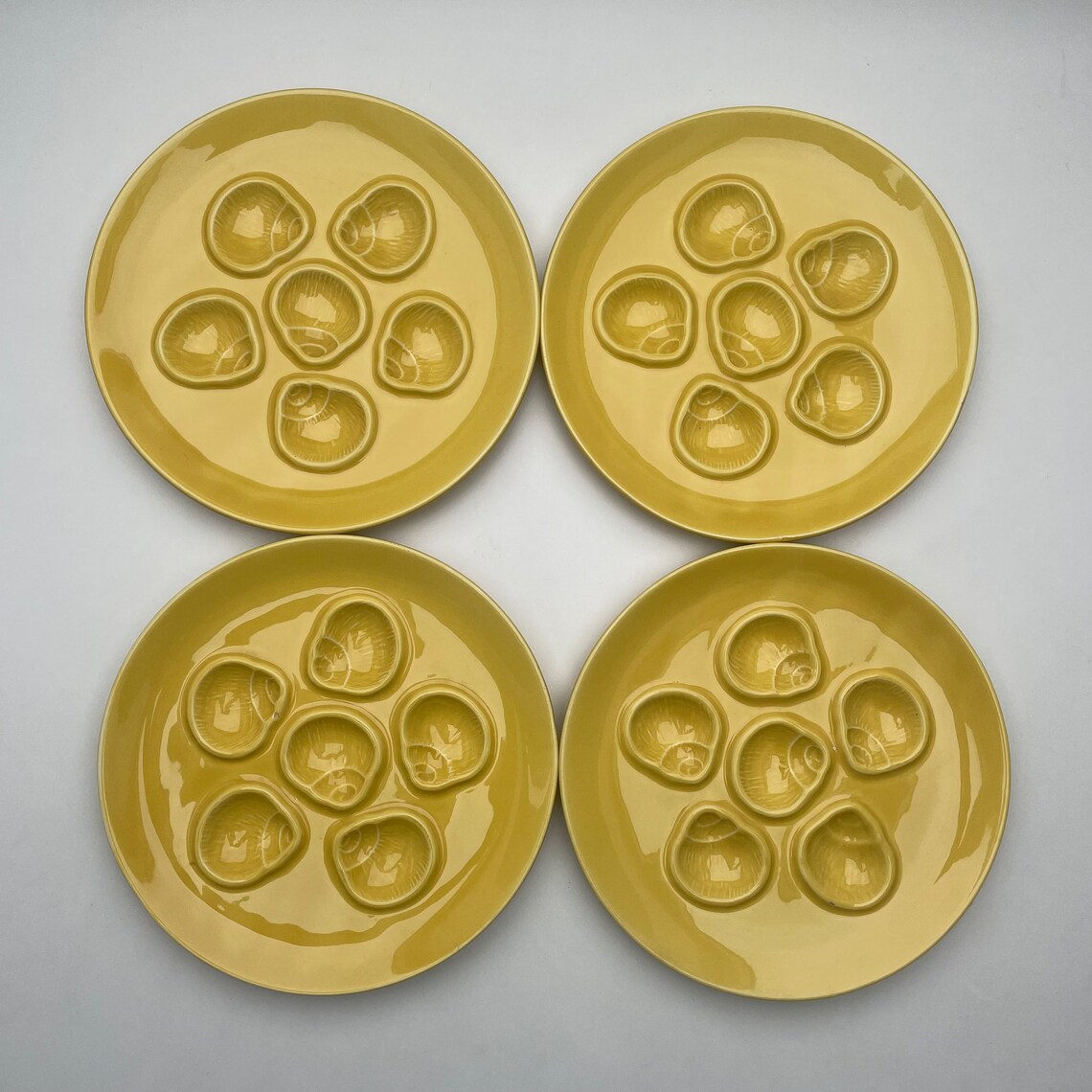 Escargot Plates France Yellow Ceramic - Etsy