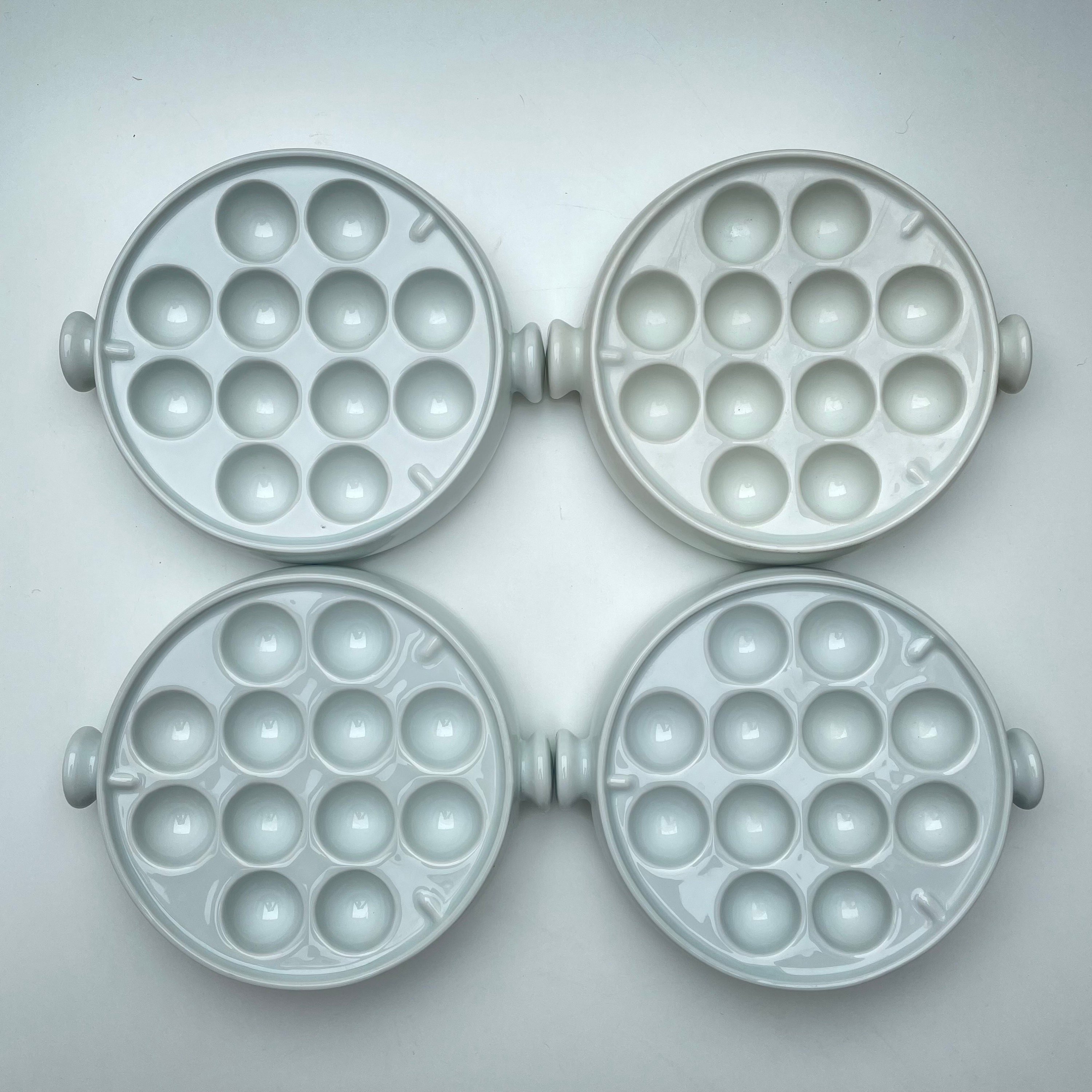 Set of Four Plates for Snails Escargot Aplico France Porcelain - Etsy