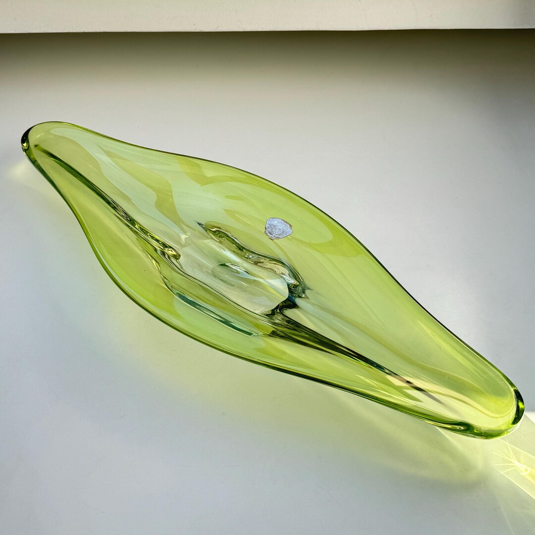 Large Glass Platter Val Saint Lambert Belgium Light Green - Etsy