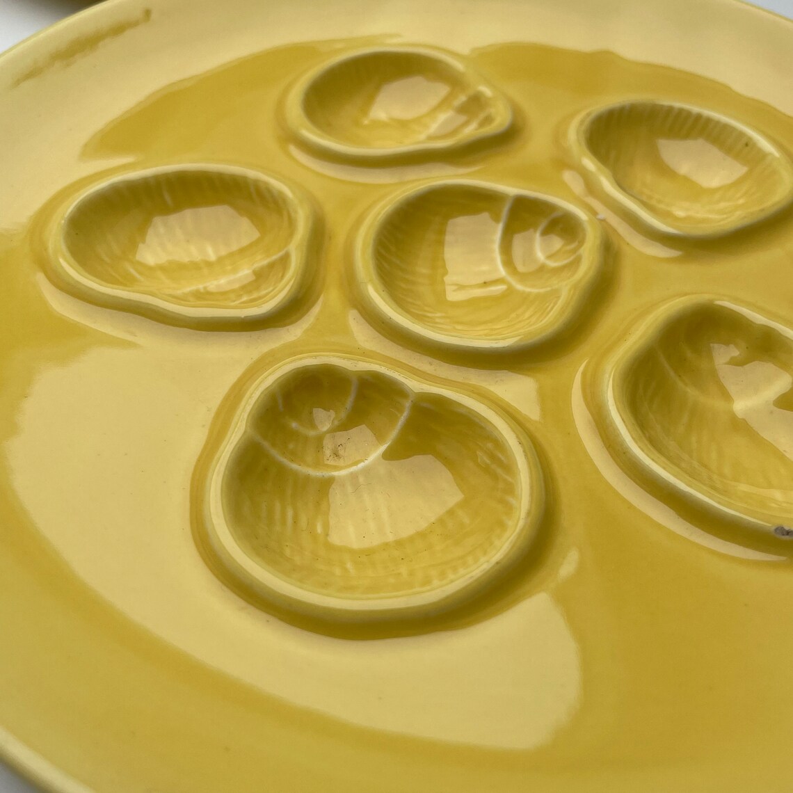 Escargot Plates France Yellow Ceramic - Etsy