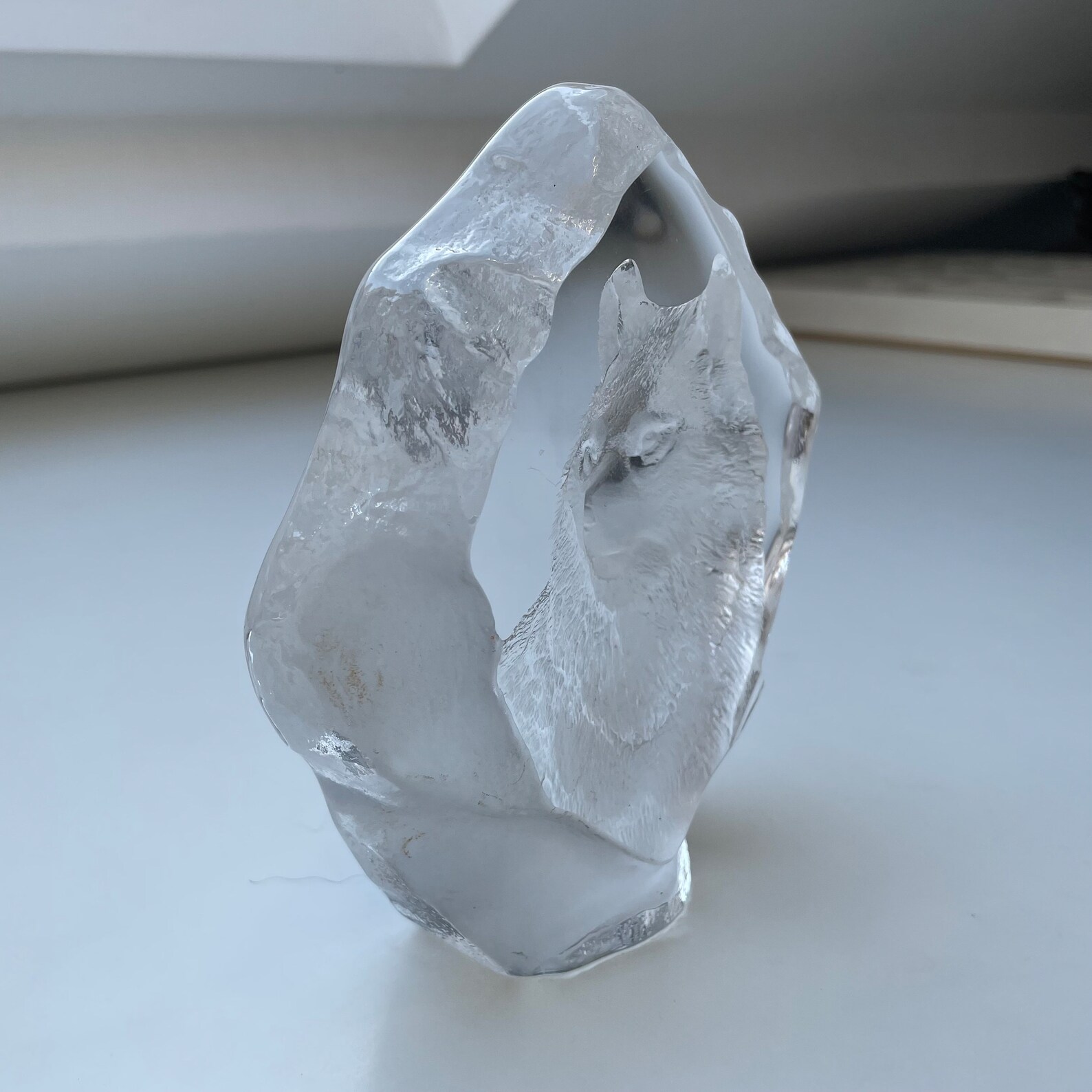 Paperweight Wolf Malares Mats Jonasson Sweden Crystal Glass - Etsy