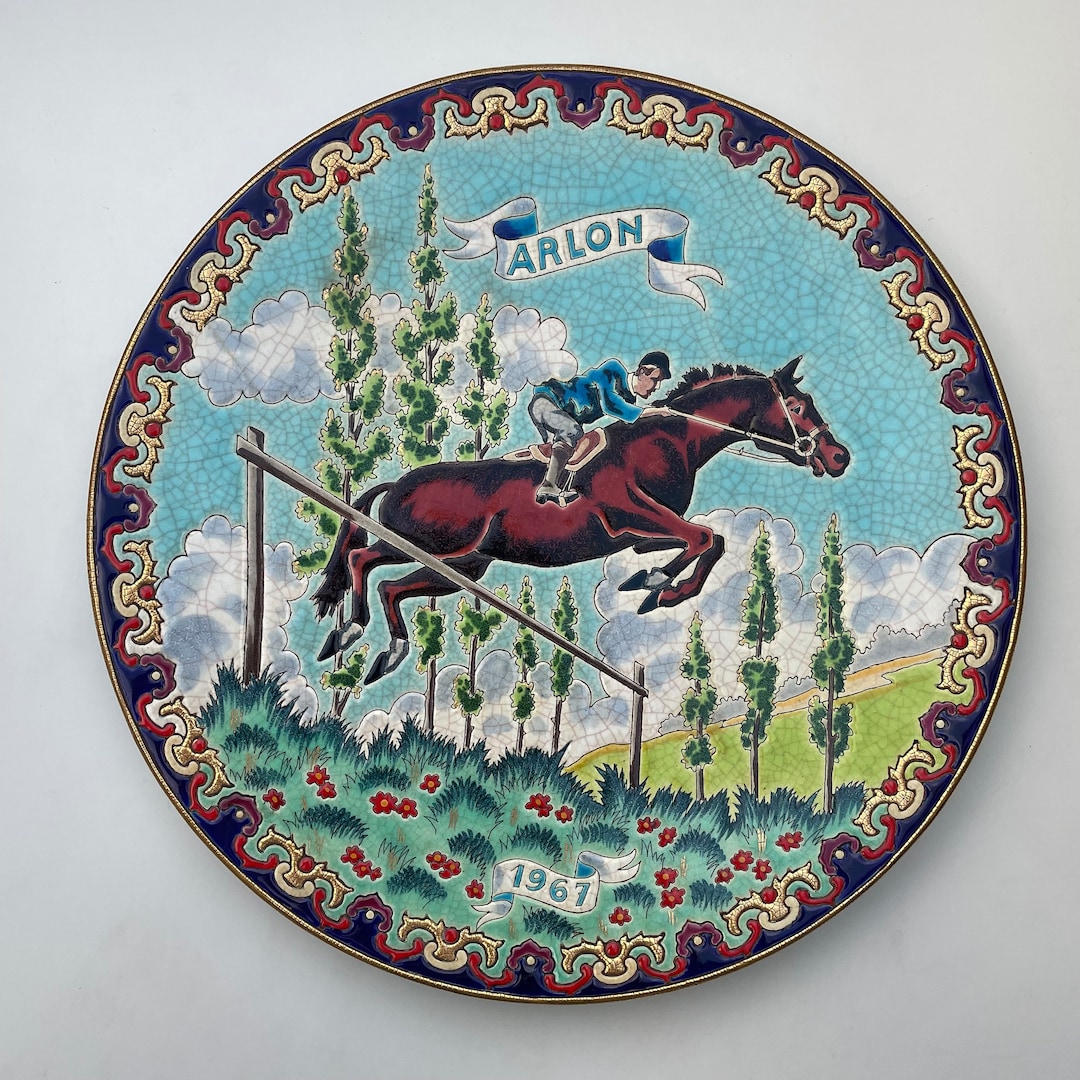 Decorative Plate EMAUX De LONGWY Arlon 1967 Longwy France Faience ...