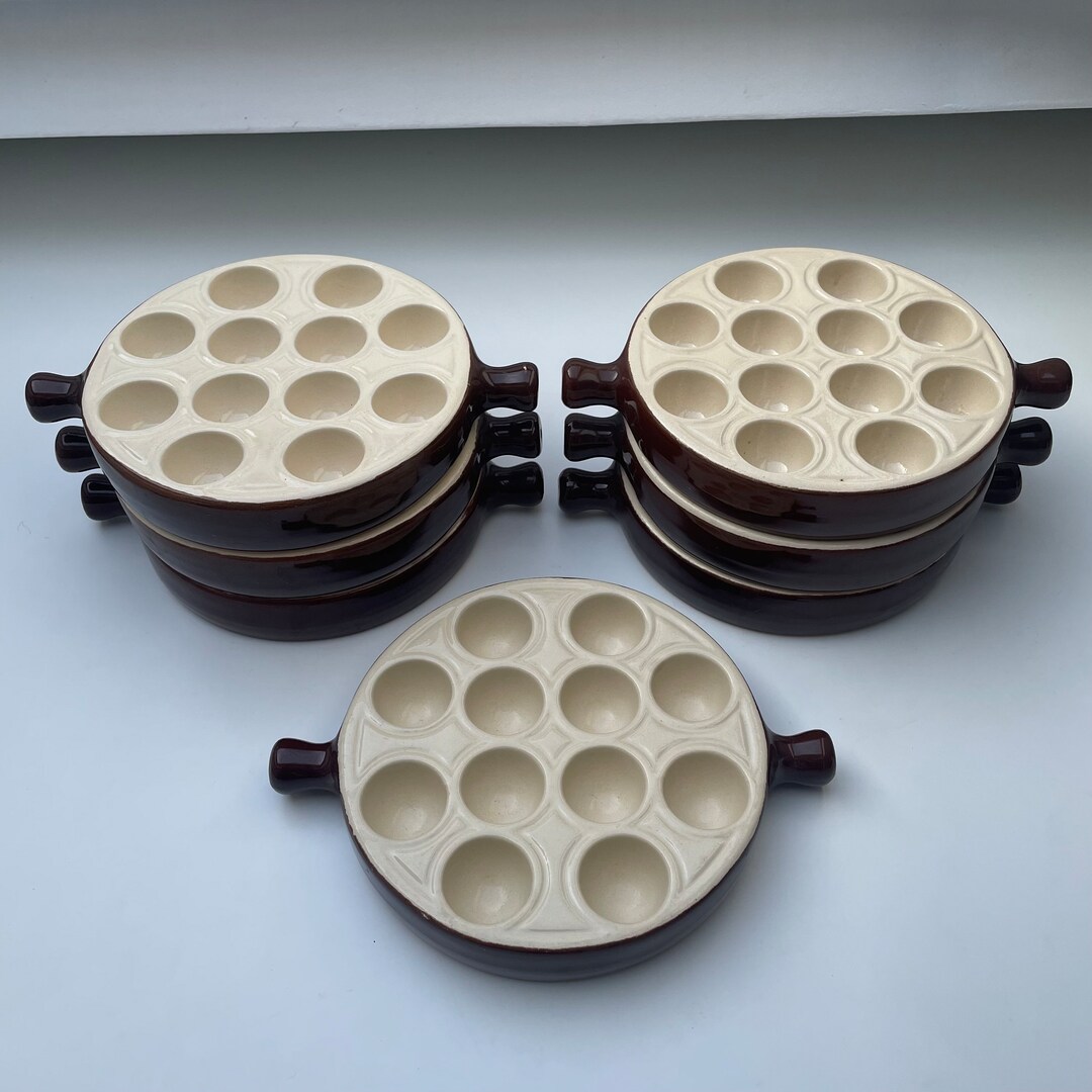 Set of Plates for Snails Escargot Emile Henry France Ceramic - Etsy