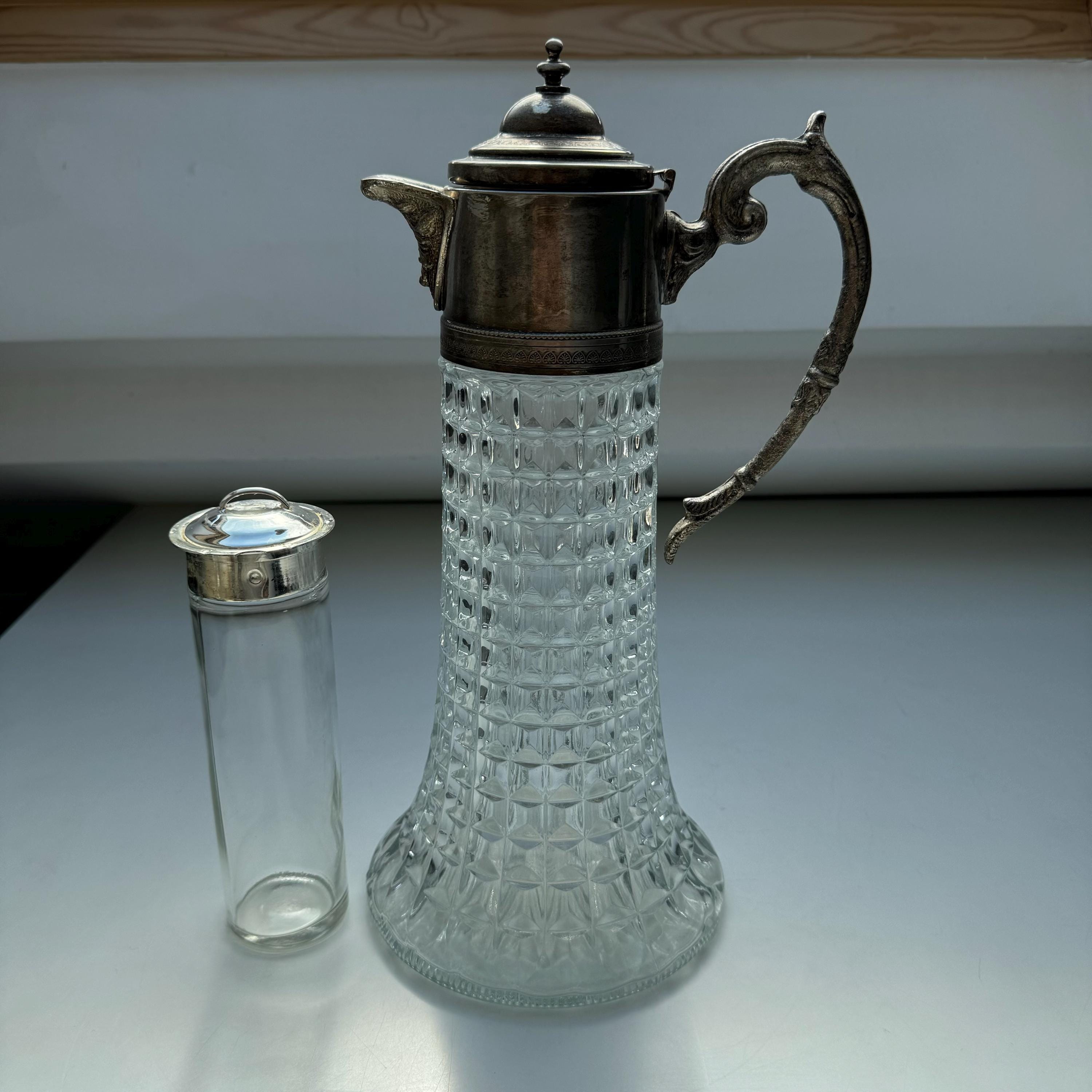 Vintage Pitcher With Ice Cubes Insert Italy Silver Plated - Etsy