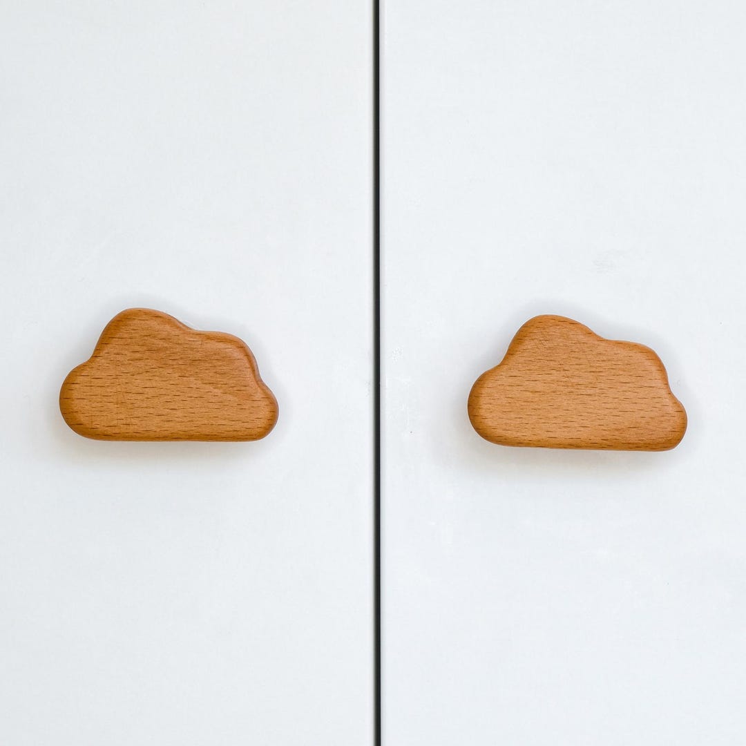 Whimsical Cloud Drawer Pull – Handcrafted Wooden Knob for Kids ...
