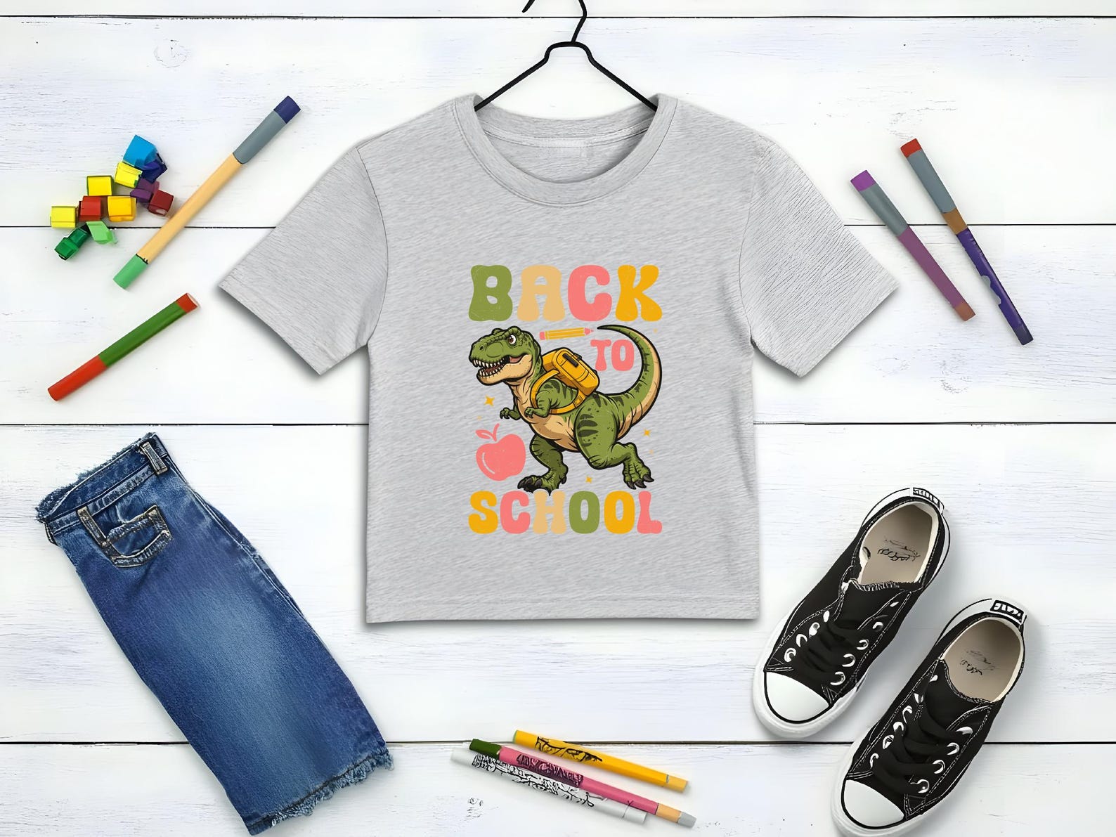 Back to School Dinosaur Shirt, Roaring Into School Tee, First Day of ...