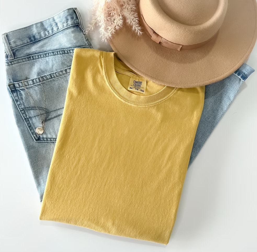 Blank Comfort Colors Shirts %100 Cotton Trendy Soft Vintage Colored ...