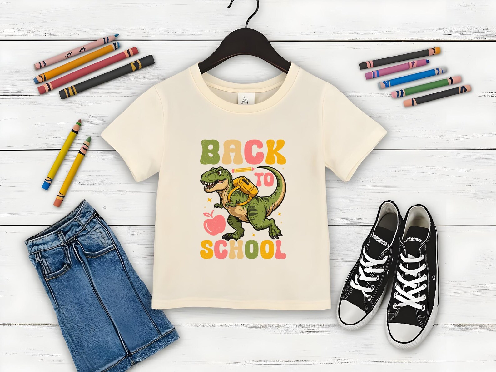 Back to School Dinosaur Shirt, Roaring Into School Tee, First Day of ...