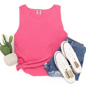 Comfort Colors Tank Tops Unisex Tanks %100 Cotton Blank Trendy Soft ...