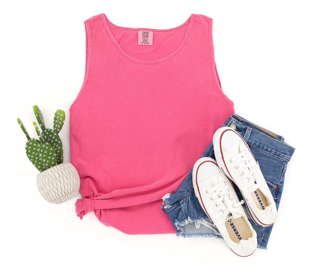 Comfort Colors Tank Tops Unisex Tanks %100 Cotton Blank Trendy Soft ...