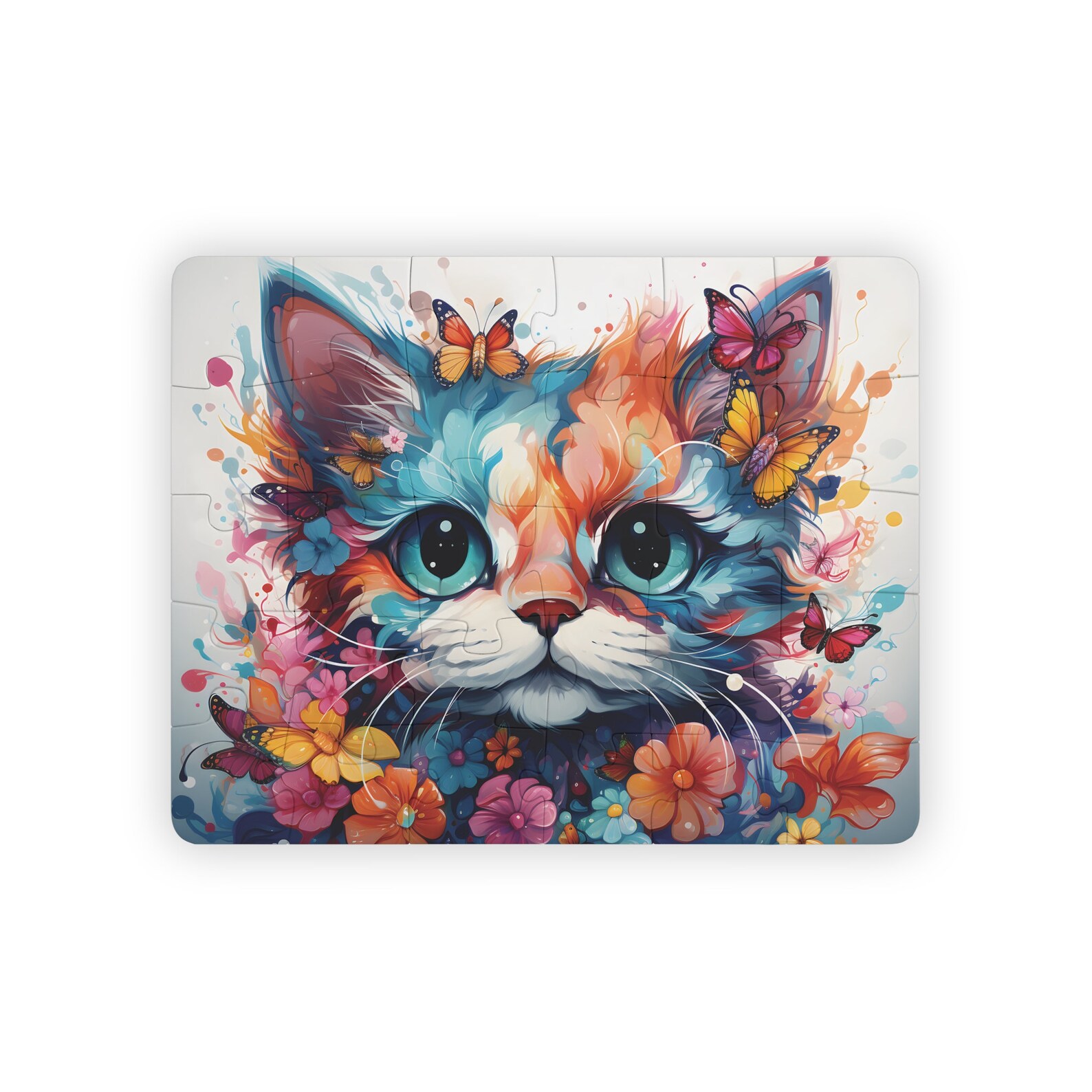 Custom Kids' Puzzle, 30-piece, Artsy Cute Cat Puzzle for Kids, Gift for ...