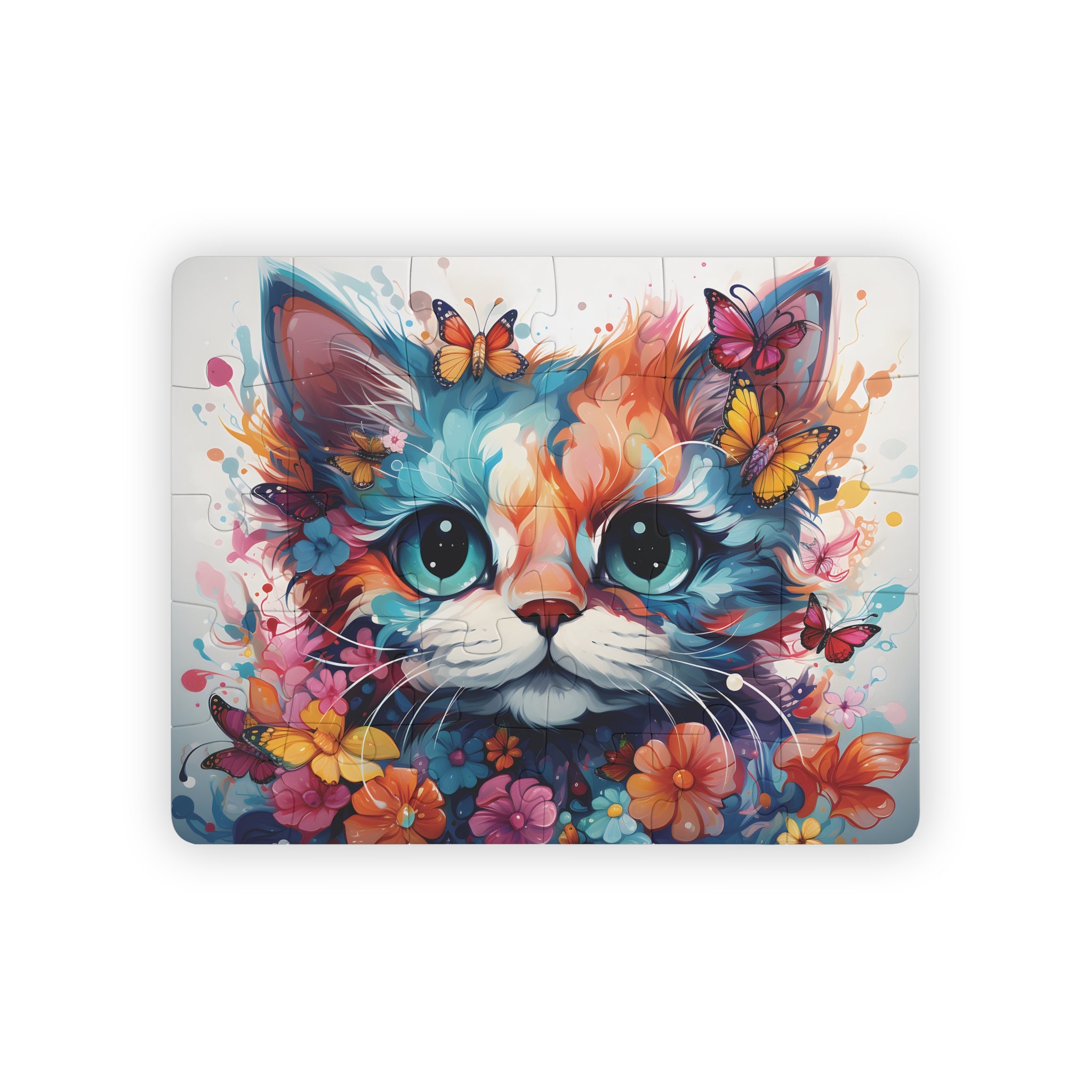 Custom Kids' Puzzle, 30-piece, Artsy Cute Cat Puzzle for Kids, Gift for ...