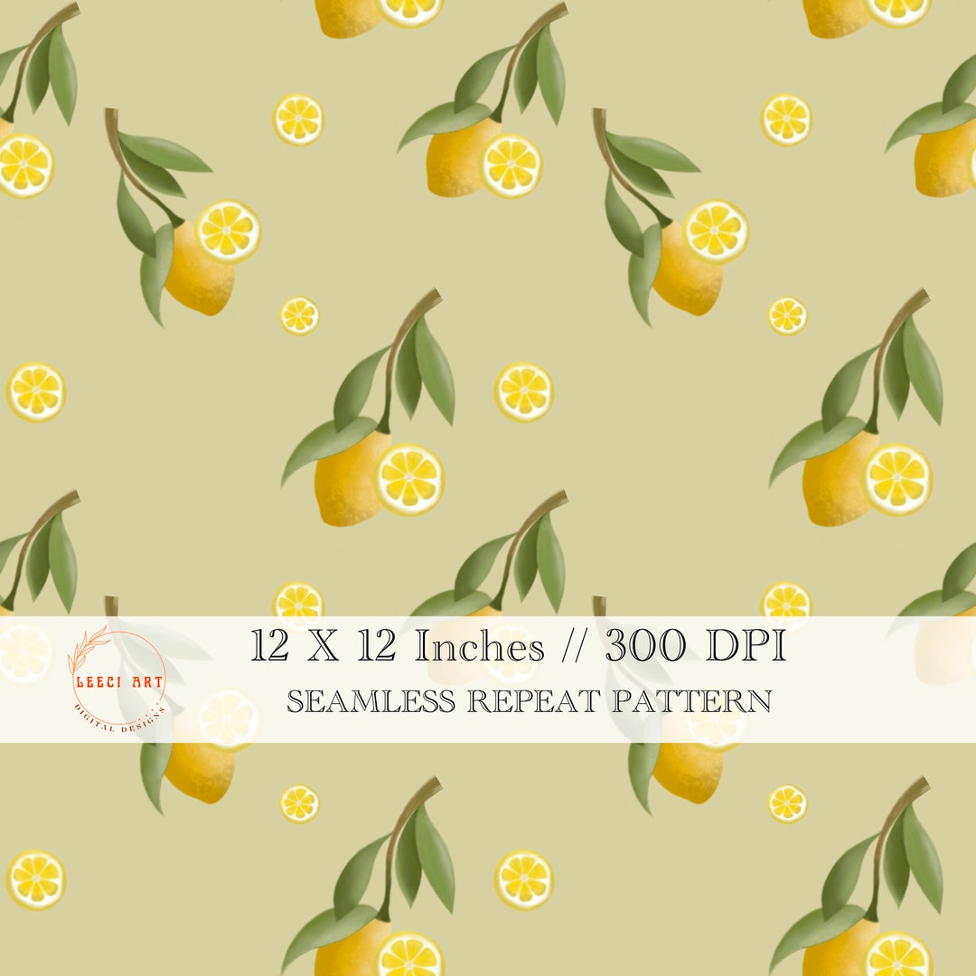 Seamless Repeat Pattern, Lemon Wallpaper, Italian Wallpaper, Decorative ...