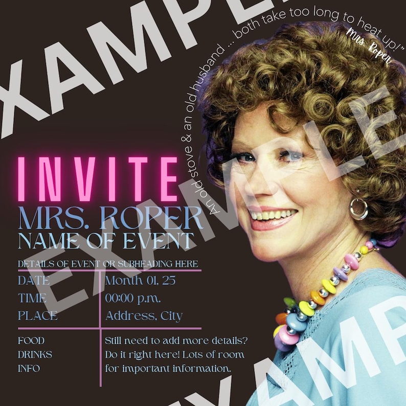 Mrs. Roper Party Event Invite - Etsy