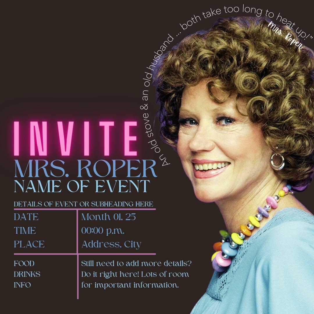 Mrs. Roper Party Event Invite - Etsy