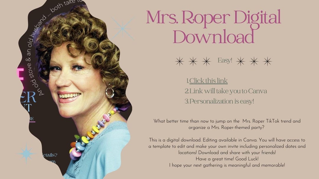 Mrs. Roper Party Event Invite - Etsy