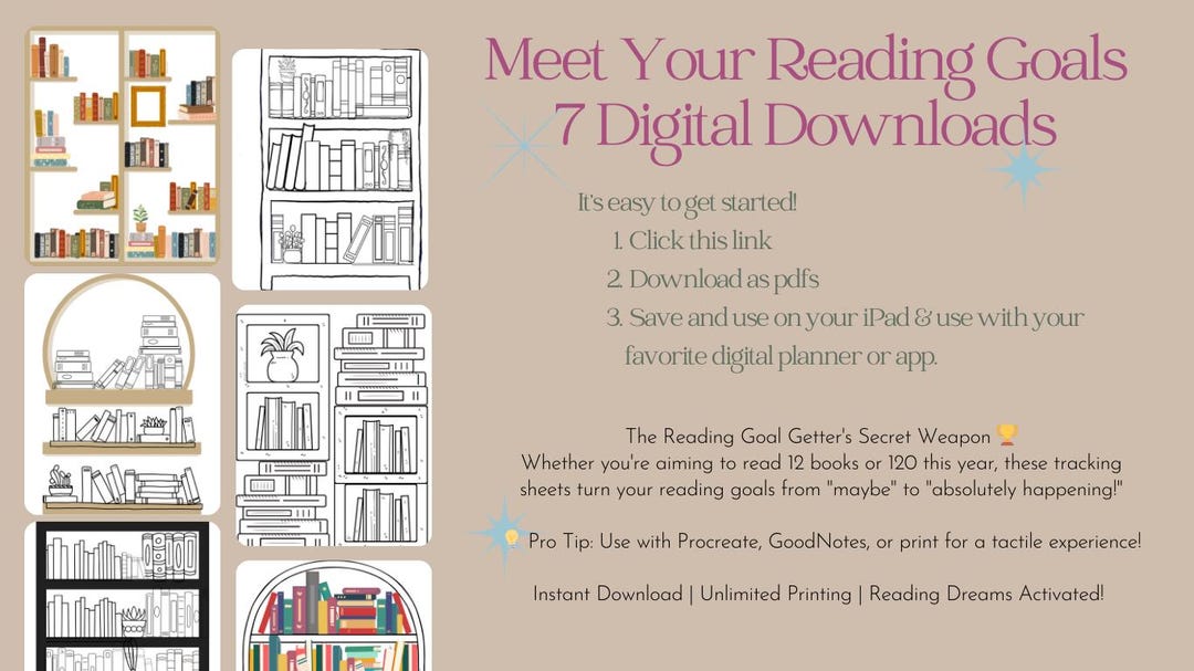 Book Tracker Digital Download Coloring Page - Etsy