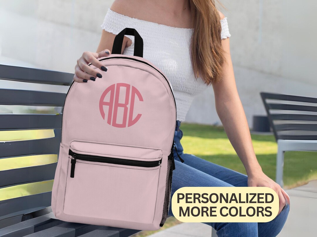 Custom Monogram Backpack Personalized Bookbag Waterproof Daypack ...
