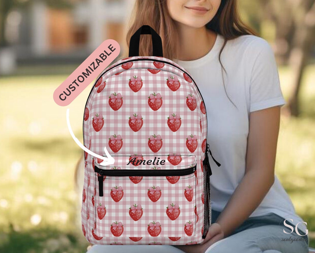 Strawberry Backpack Coquette Custom Name Personalized Gift for Her ...