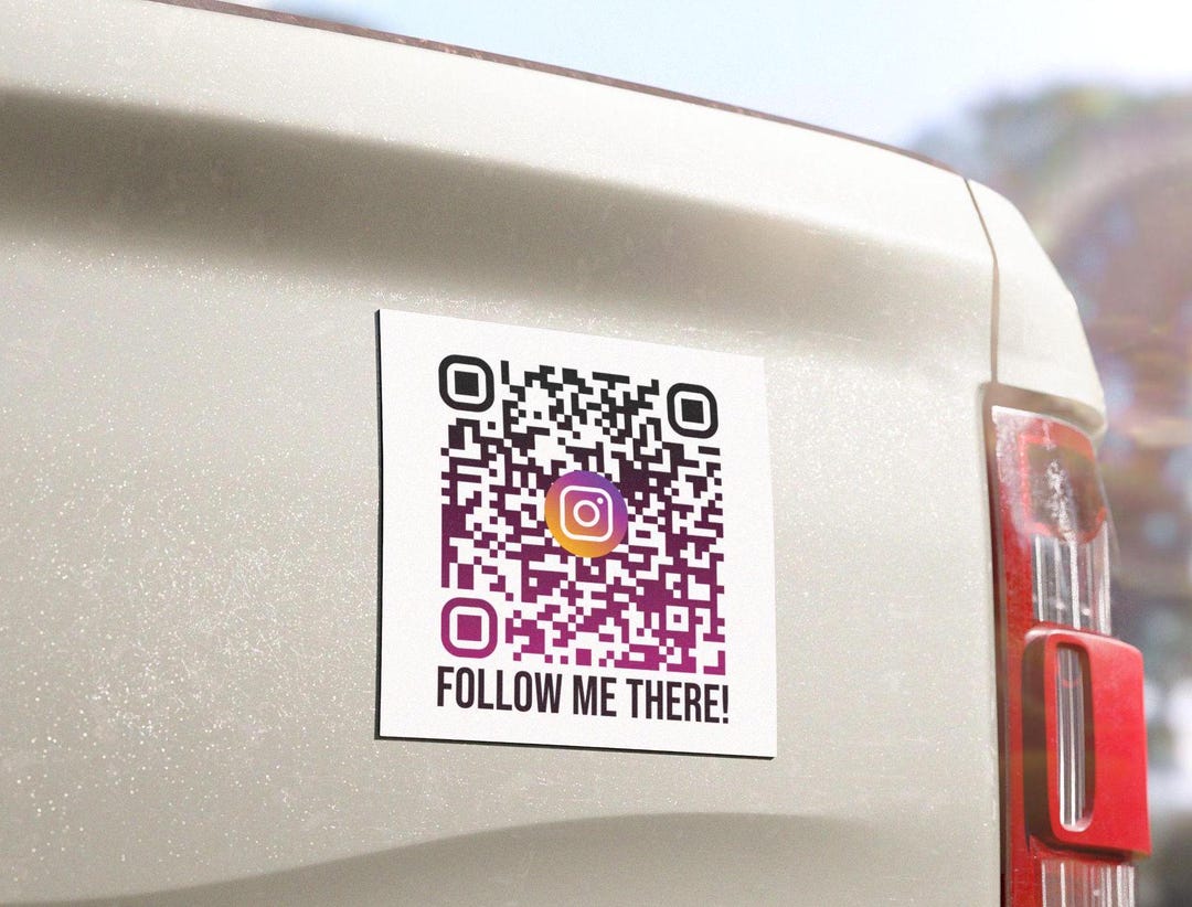 Social Media QR Code Sign Magnet Car Decal Business Sign Custom Sticker ...