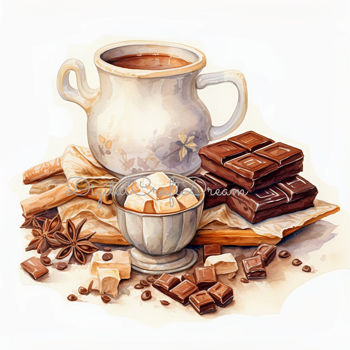 Hot Chocolate Digital Print. Digital Download for Kitchen Decor ...