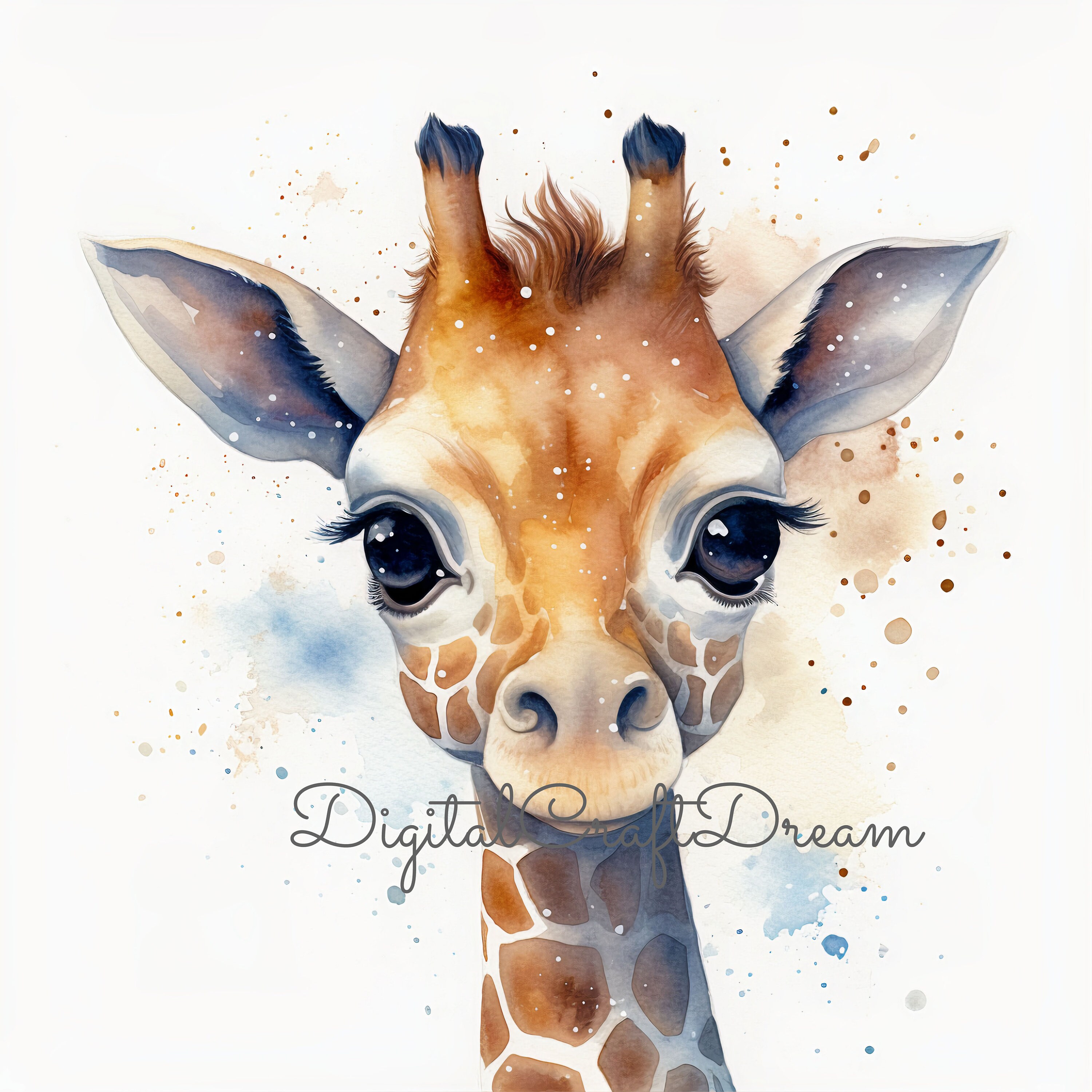 Cute Giraffe Clipart, 12 High Quality Jpgs, Animal Clipart, Digital ...