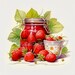 Strawberry Jam Clipart, 12 High Quality Jpgs, Watercolor Food Clipart ...