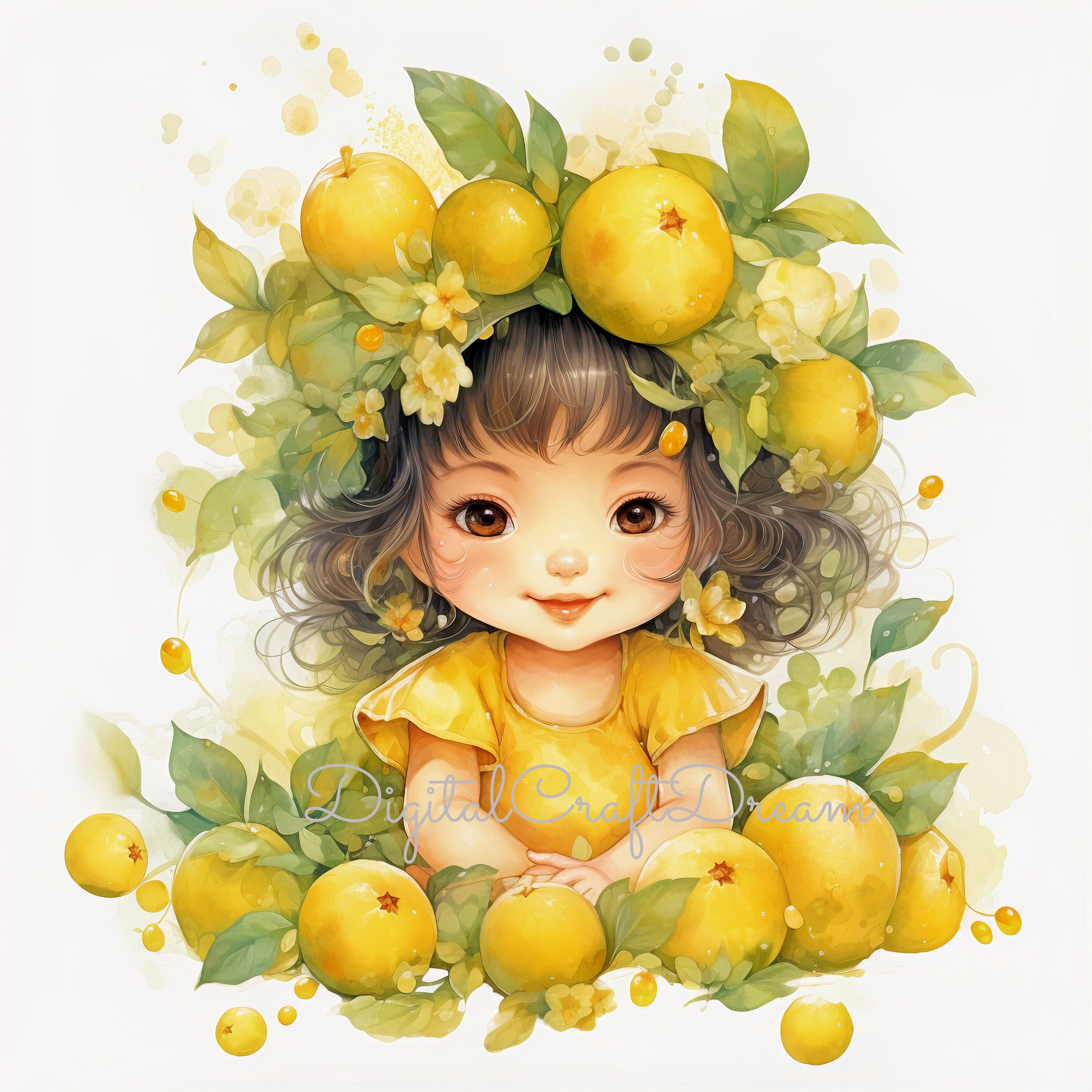 Lemon Girl Clipart, 12 High Quality Jpgs Digital Downlad Clipart ...