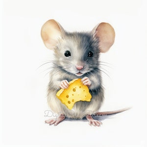 Mouse & Cheese Clipart, 12 High Quality Jpgs, Digital Download, Digital ...