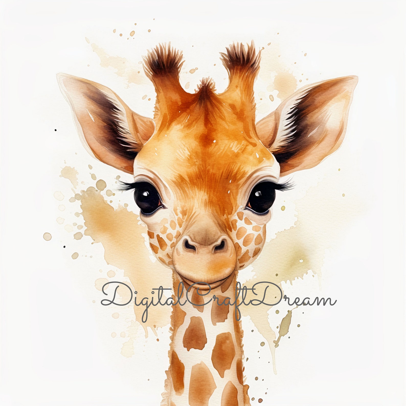 Cute Giraffe Clipart, 12 High Quality Jpgs, Animal Clipart, Digital ...
