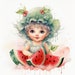 Watermelon Baby Clipart, 12 High Quality Jpgs, Card Making, Instant ...