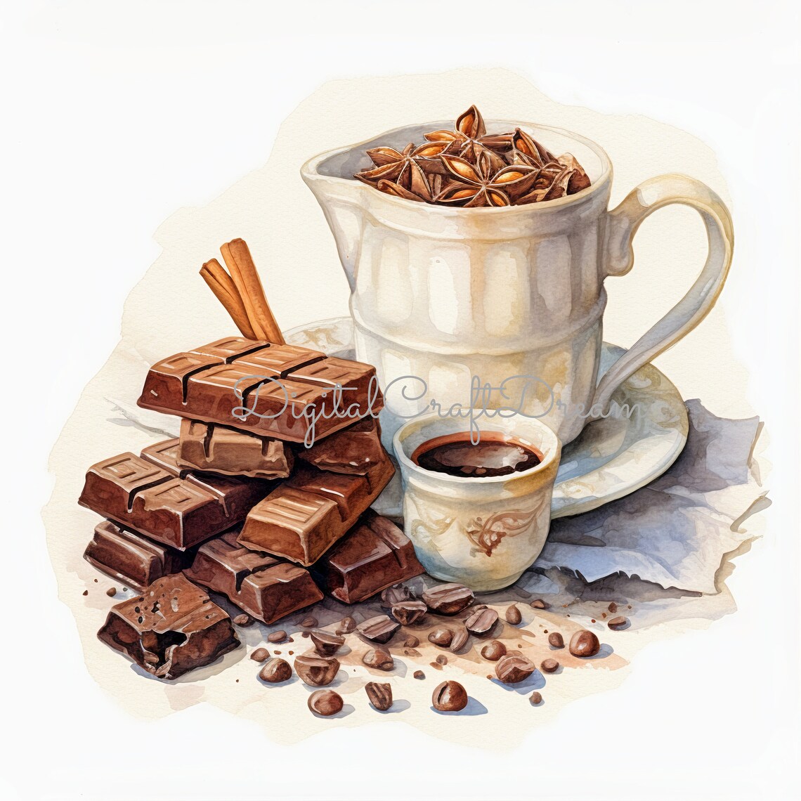 Hot Chocolate Digital Print. Digital Download for Kitchen Decor ...