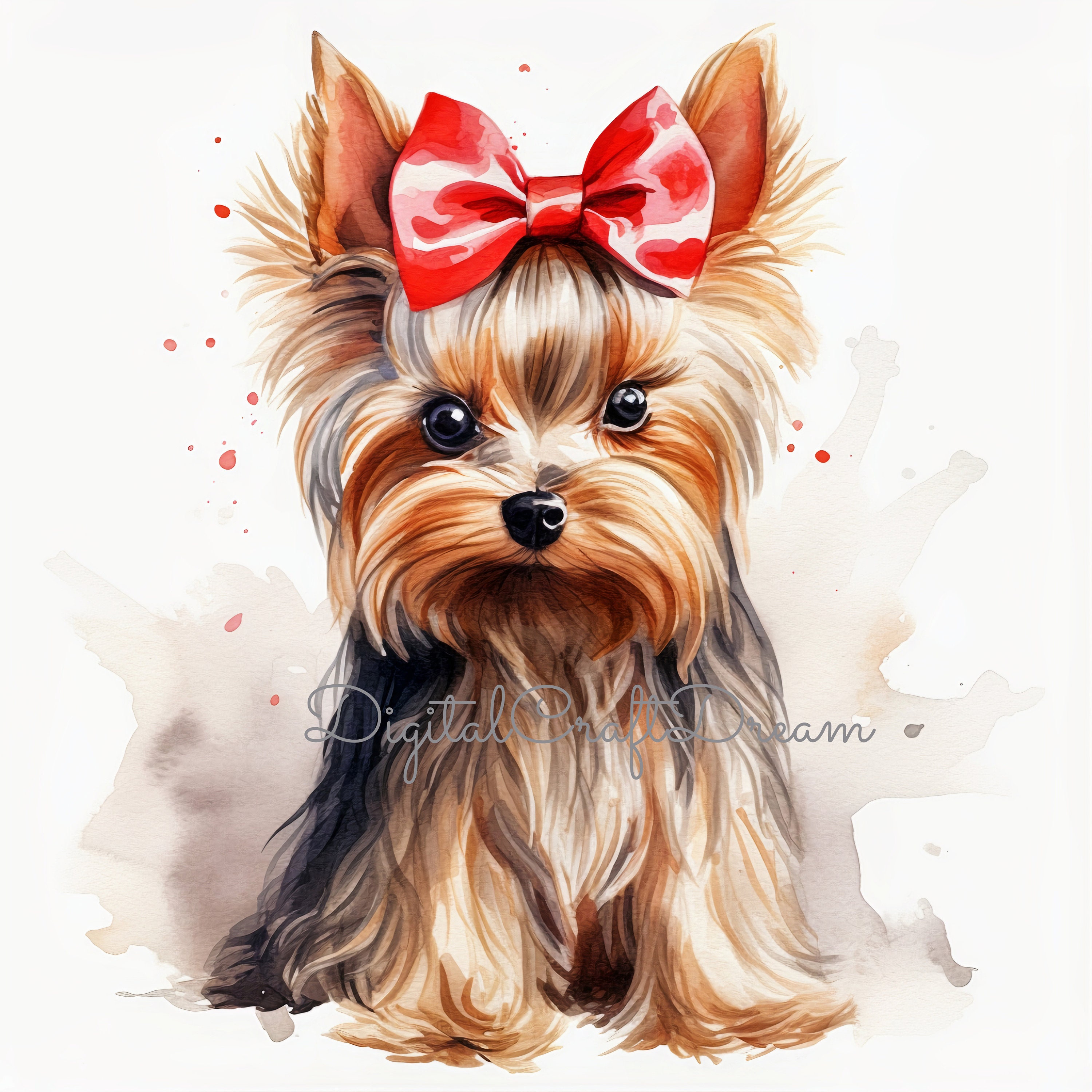 Yorkie Girl Clipart, 12 High Quality Jpgs, Clipart Pet, Card Making ...