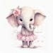 Elephant Ballerina Clipart, 12 High Quality Jpgs, Digital Planners ...
