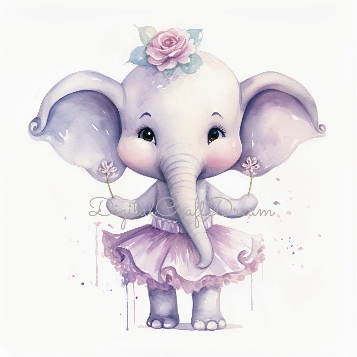 Elephant Ballerina Clipart, 12 High Quality Jpgs, Digital Planners ...