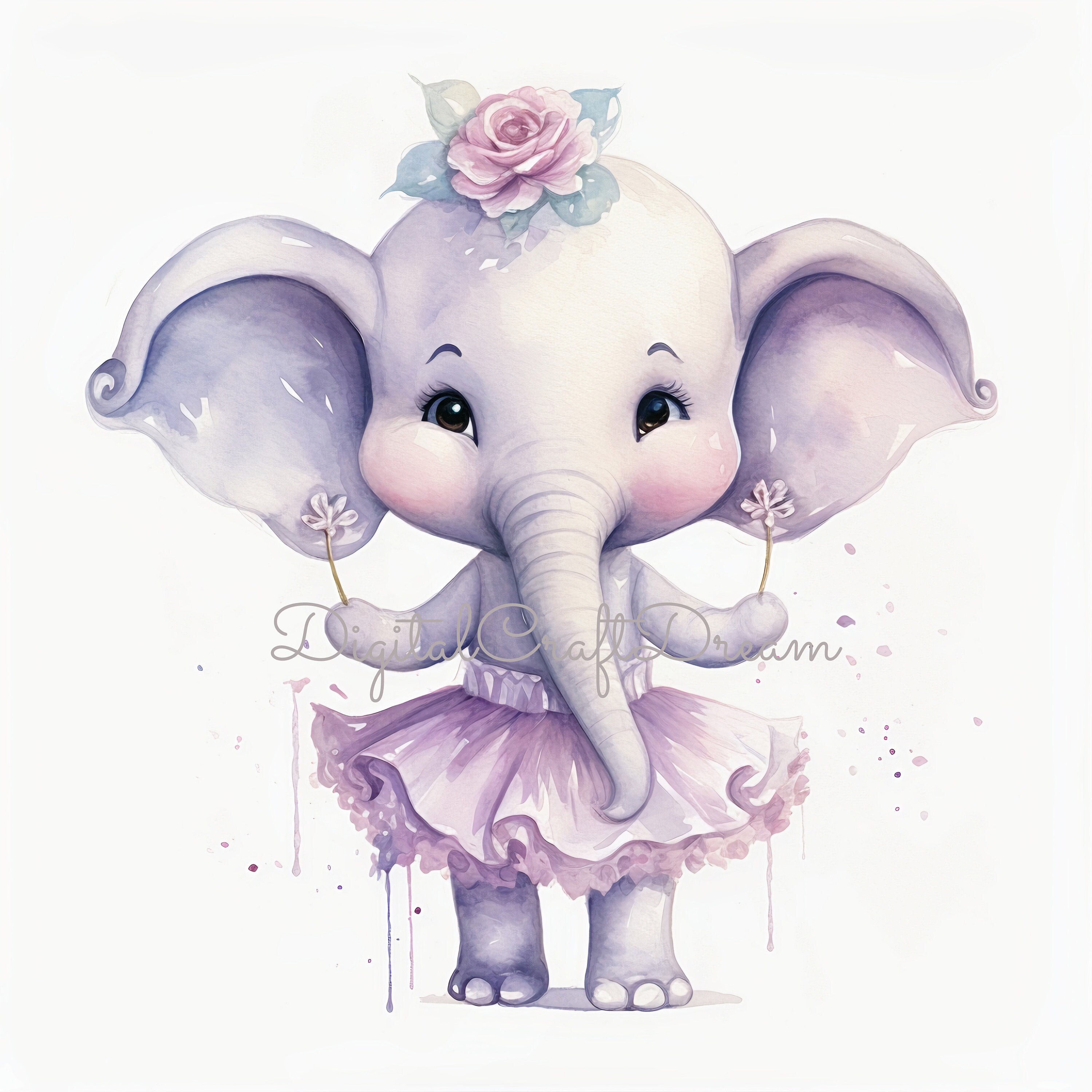 Elephant Ballerina Clipart, 12 High Quality Jpgs, Digital Planners ...