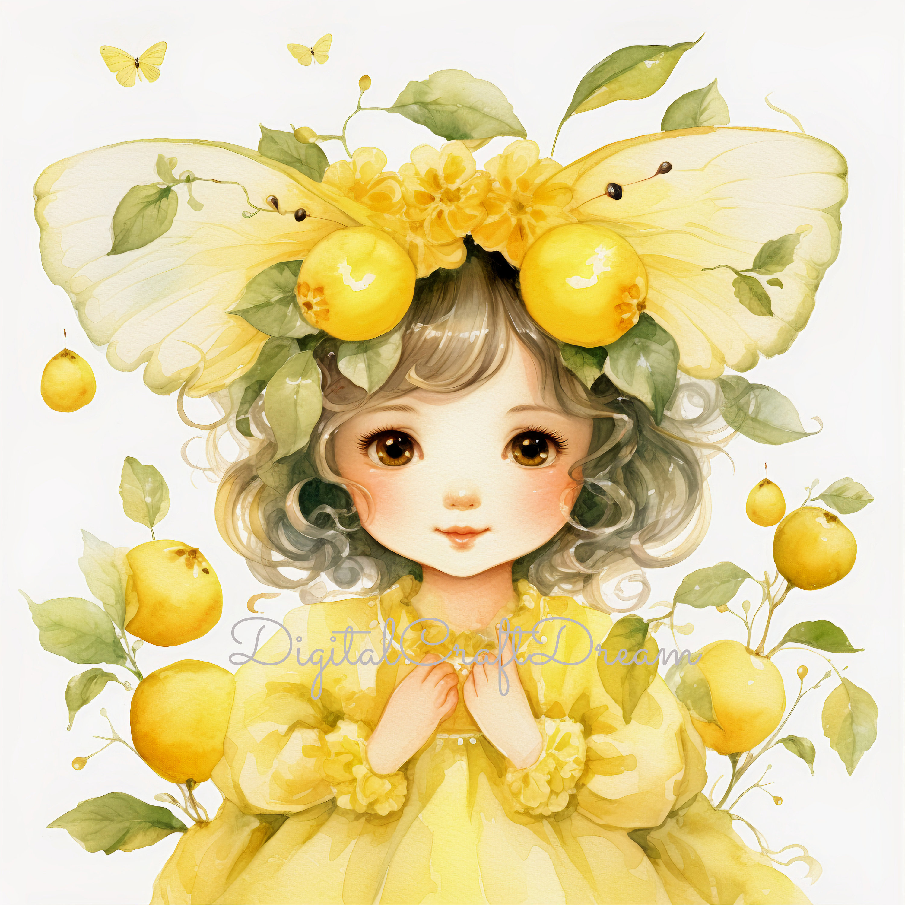 Lemon Girl Clipart, 12 High Quality Jpgs Digital Downlad Clipart ...