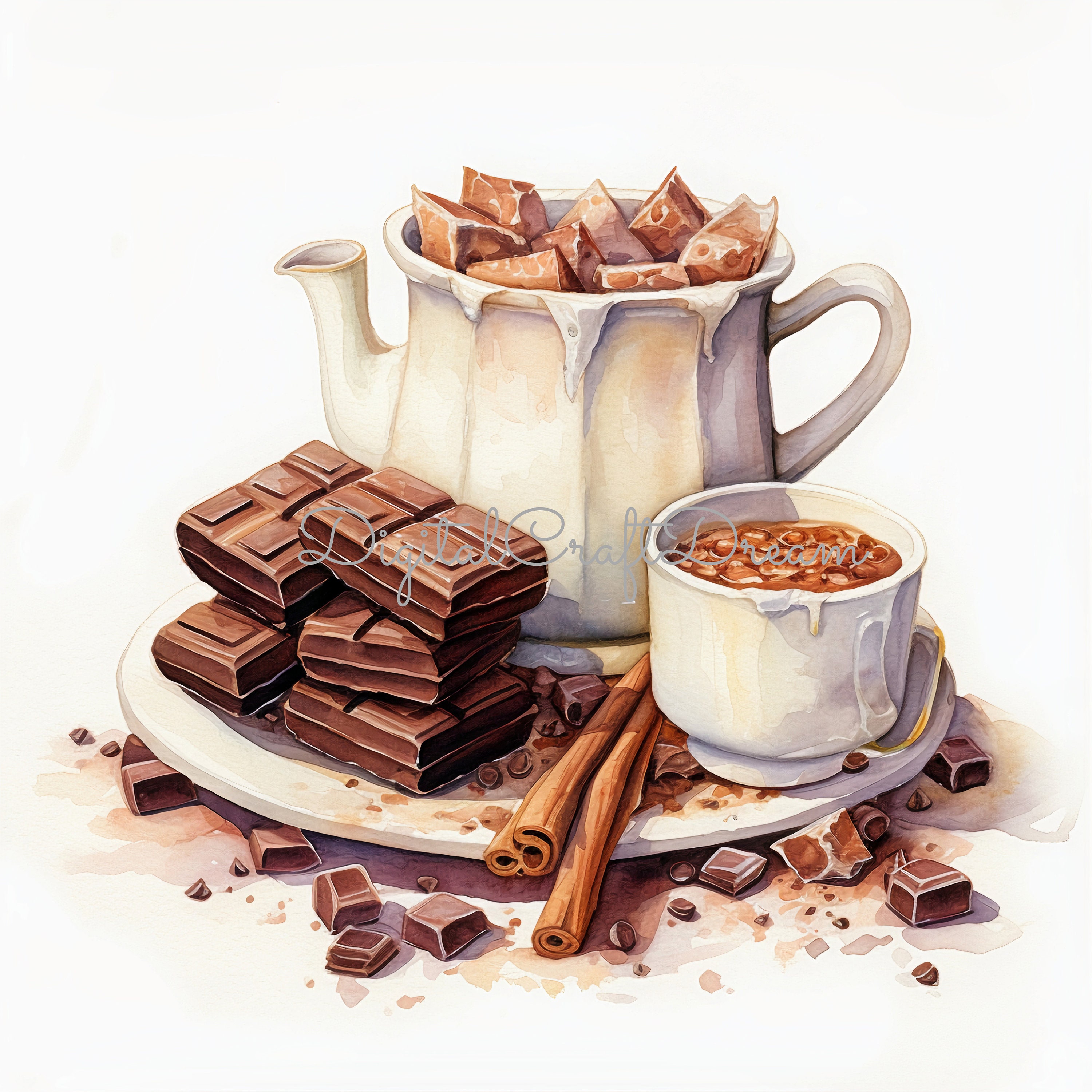 Hot Chocolate Digital Print. Digital Download for Kitchen Decor ...