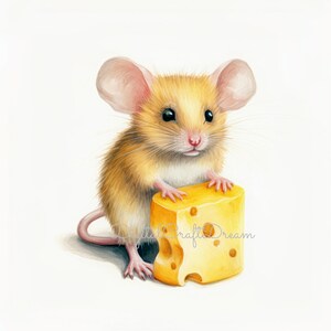 Mouse & Cheese Clipart, 12 High Quality Jpgs, Digital Download, Digital ...